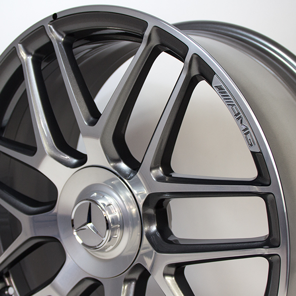 Titanium Grey 20 Inch Aluminum Rims , 7.5J AMG Cross Spoke Wheels