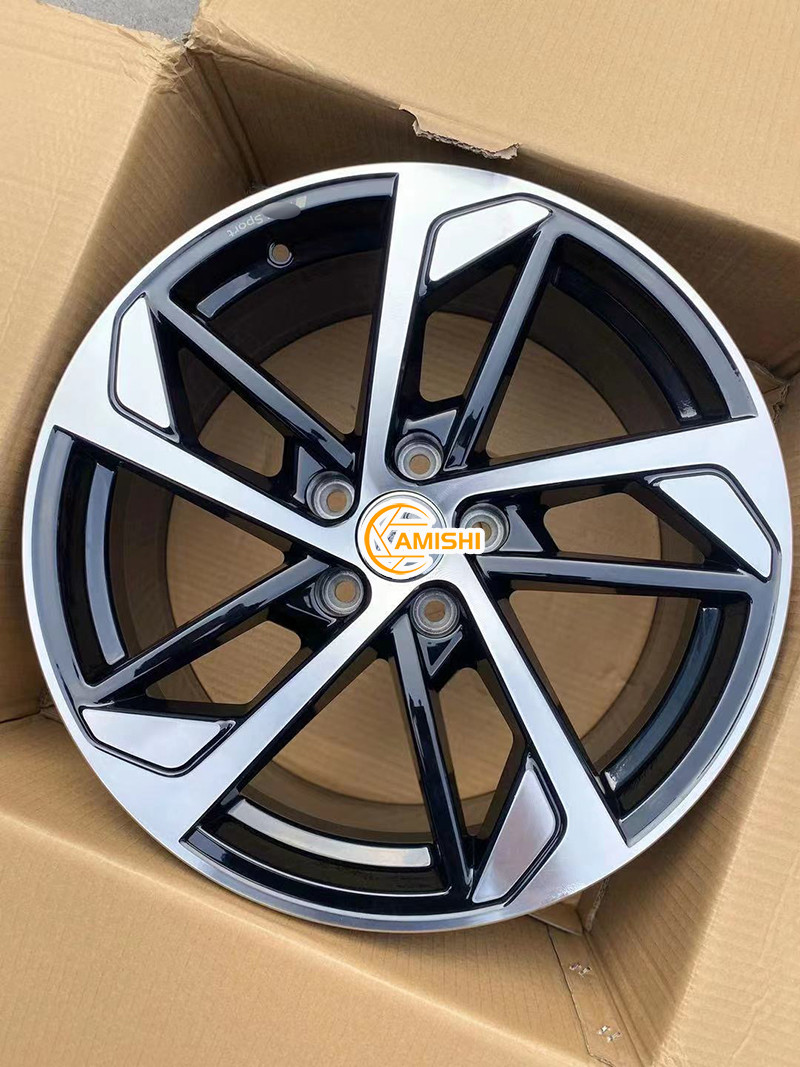 18 Inch ET46 5 Double Spoke Wheels , 66.5 Hole Rim For Audi