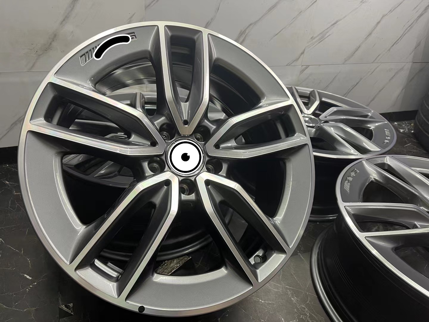 5-Double-Spokes 19 Inch Aluminum Rim Set Genuine Wheels for Mercedes ...